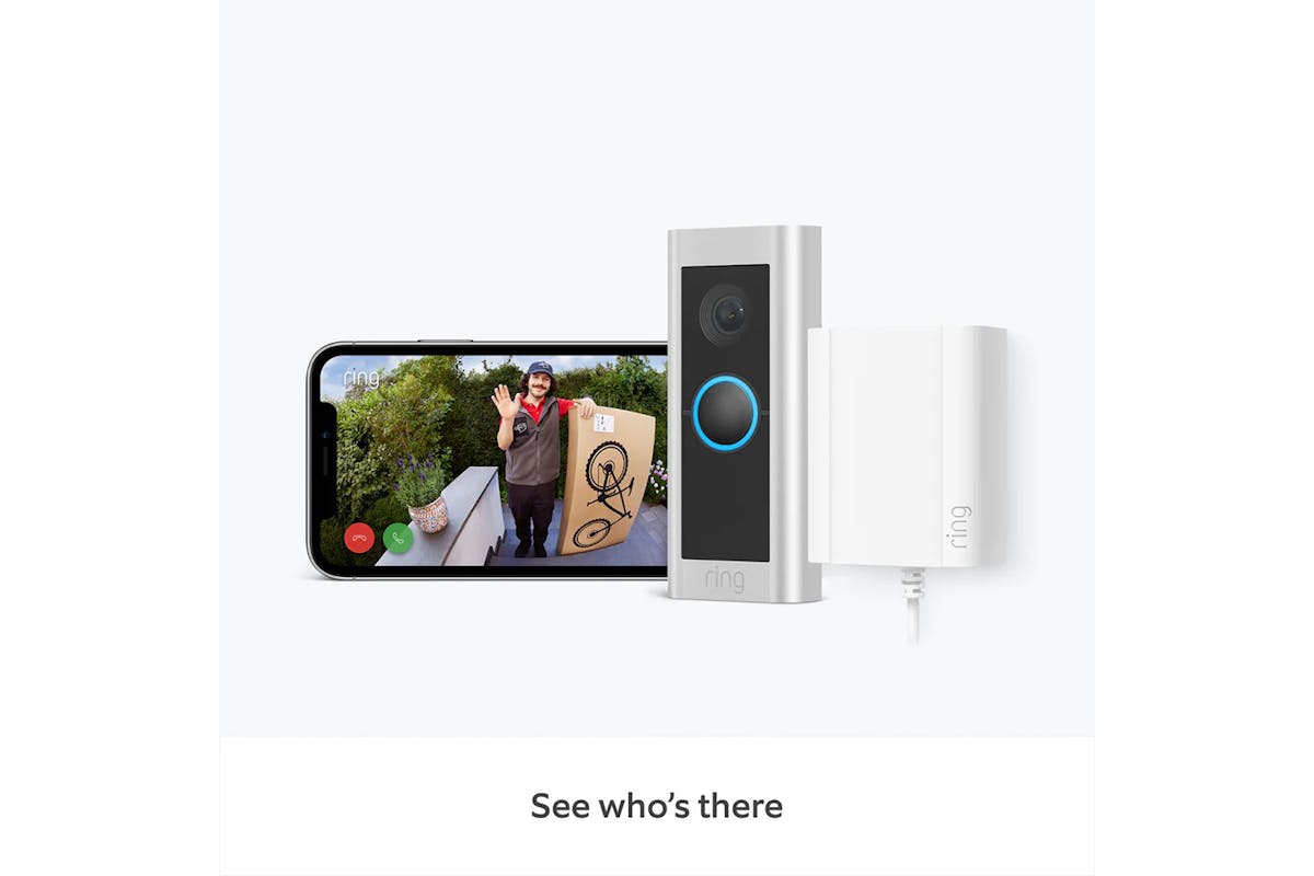 Ring Video Doorbell Pro 2 with Plug in Adapter Satin Nickel