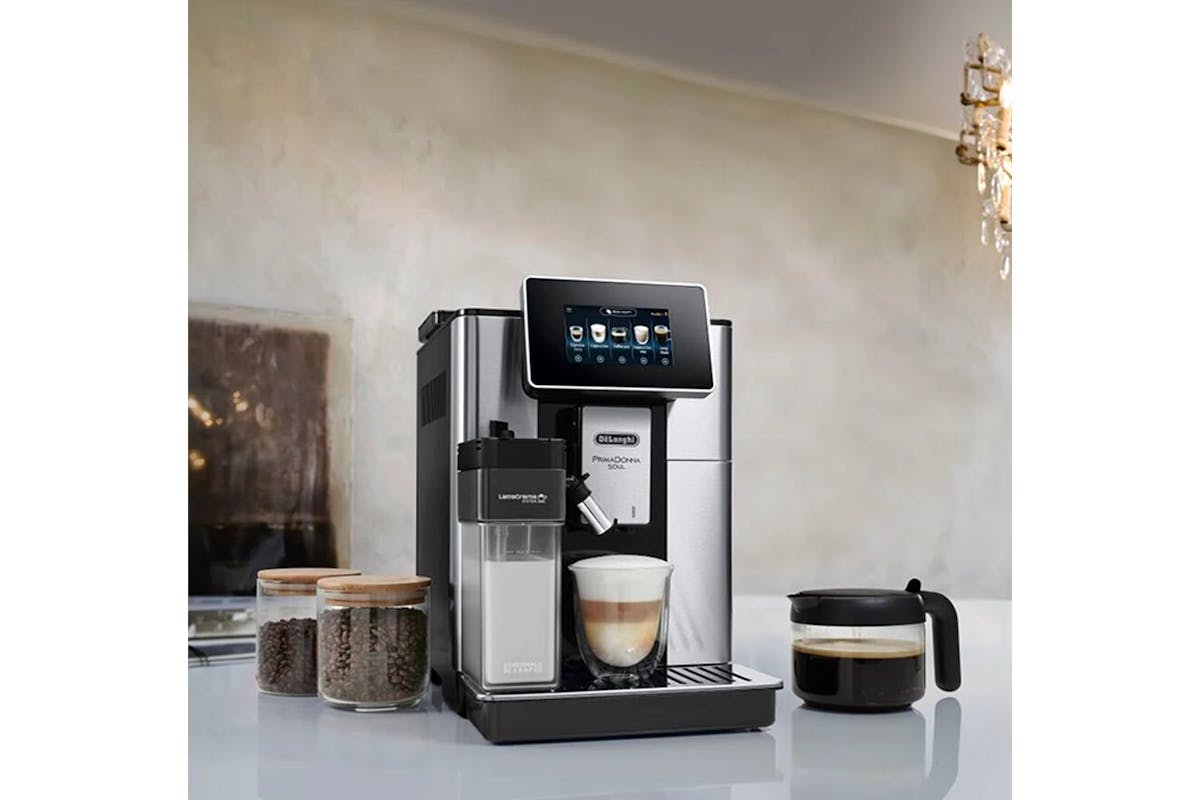 DeLonghi PrimaDonna Soul Bean 2 Cup Coffee Machine ECAM610.75MS Metal