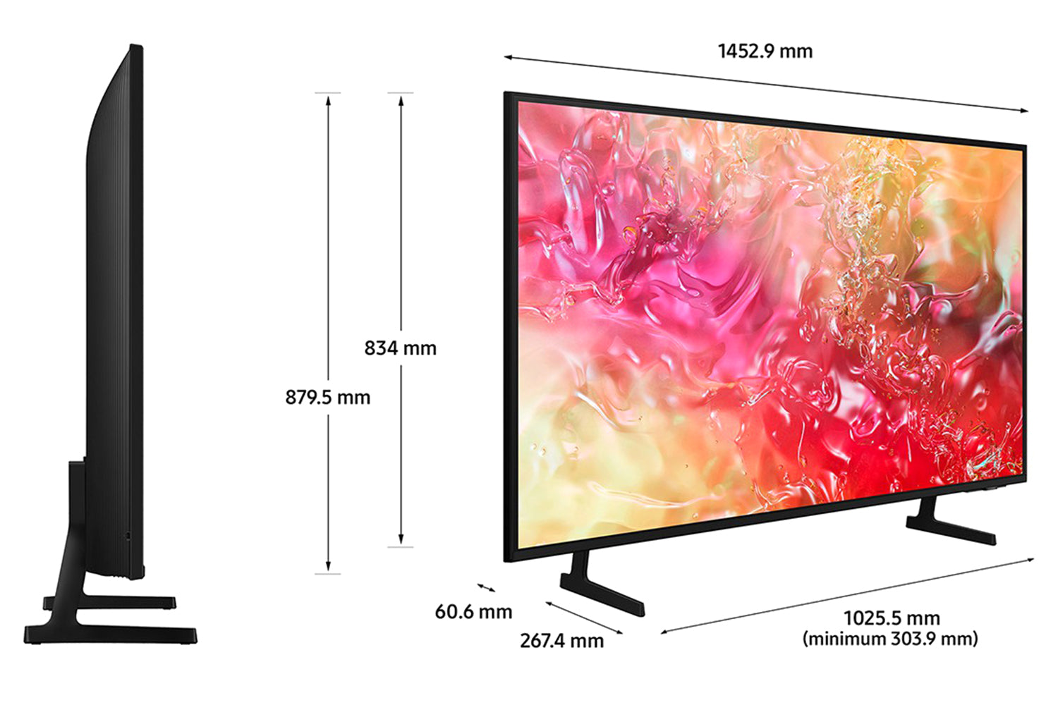 Samsung DU7100 65 Crystal UHD 4K HDR LED Smart TV 2024 UE65DU7100KXXU